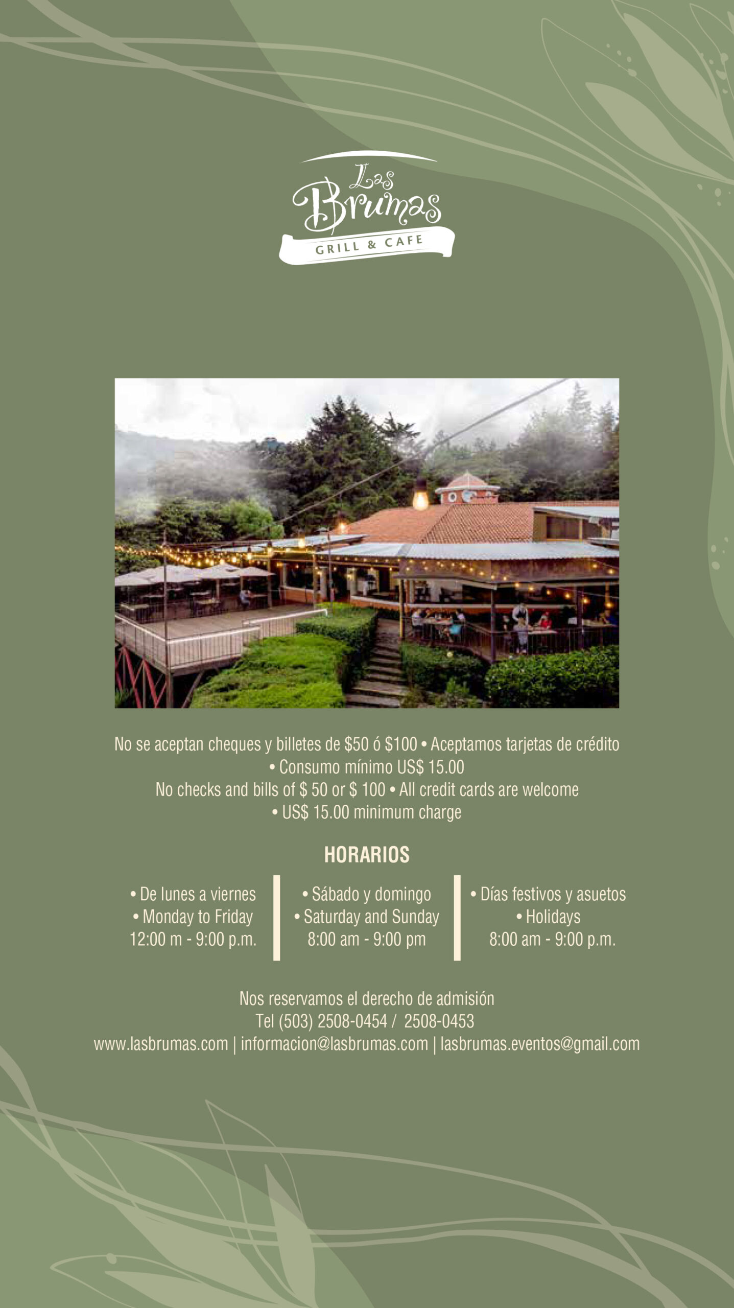 Menú – Las Brumas