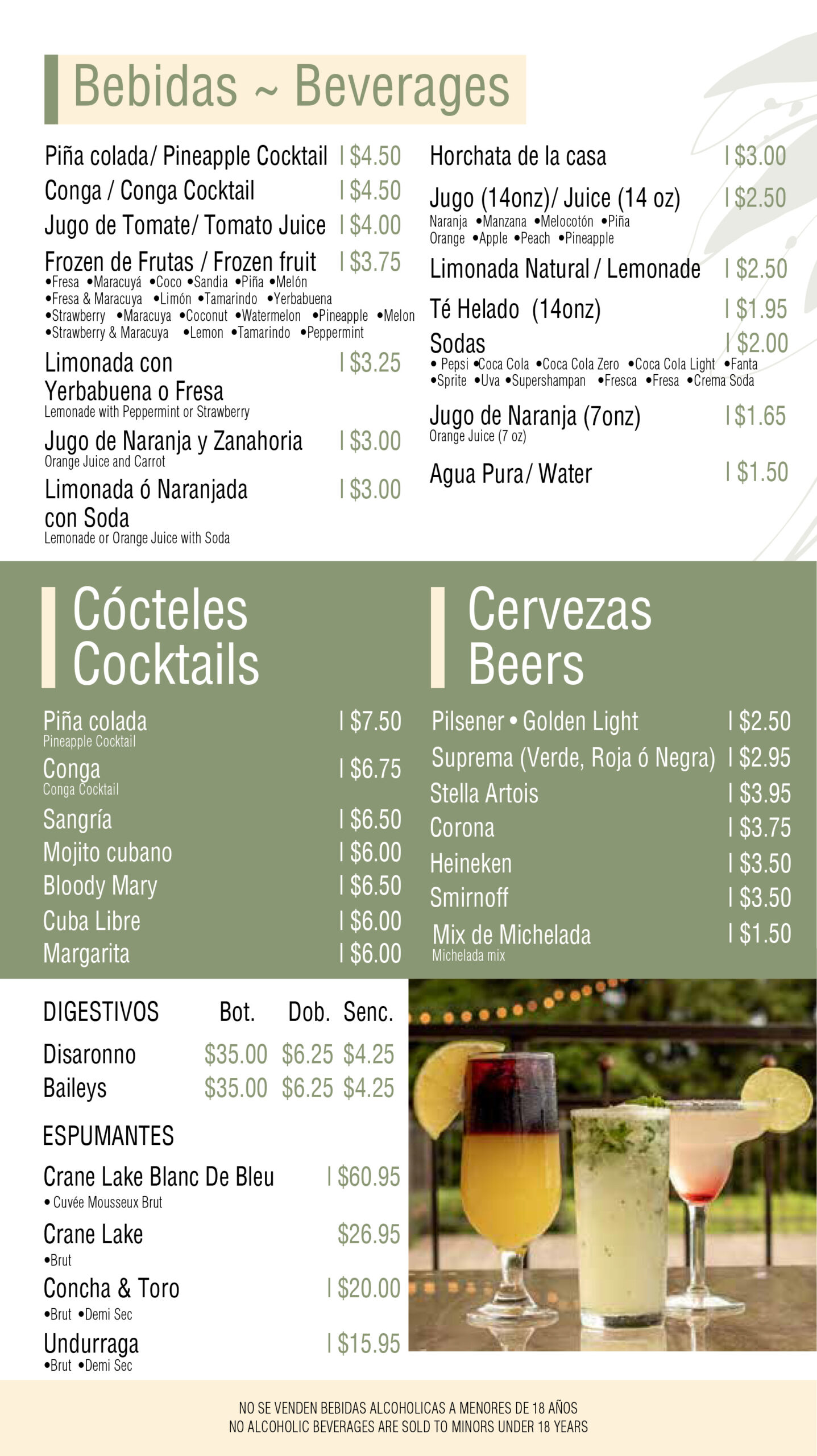 Menú – Las Brumas